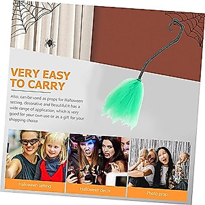 HONMEET Witches Flying Broomstick Plastic Halloween Broom Decoration Mesh Detachable Witch Broom Witch Cosplay Broom