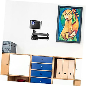 HOMSFOU 1 Set Home Supplies Wall-Mounted Router Rack Stainless Steel Router Storage Holder Black Camera Bracket