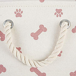 Bone Dry Pet Storage Collection Paw and Bone Print, Small Rectangle, Rose
