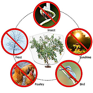 PURPLE STAR 1N 6.5 x 8.2 Feet Insect Bird Barrier Netting Mesh with Drawstring -Garden Bug Netting Plant Cover for Protect Plant Fruit Flower from Insect Bird