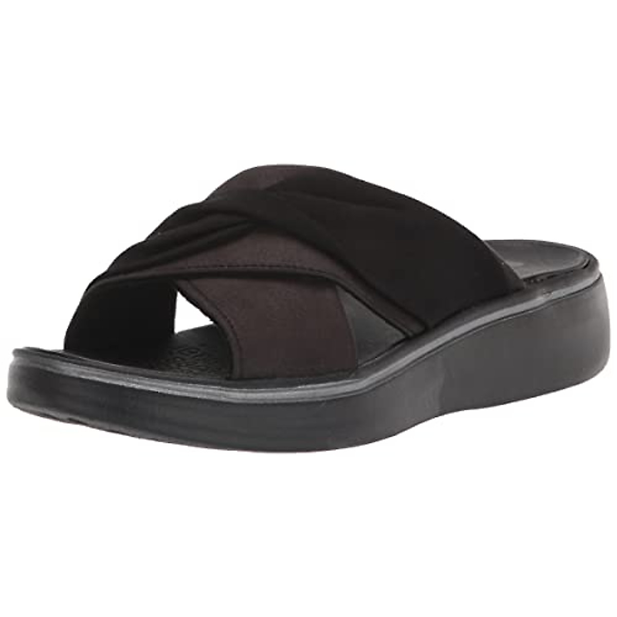 BZees Womens Take A Bow Slide Sandal Black 6 M