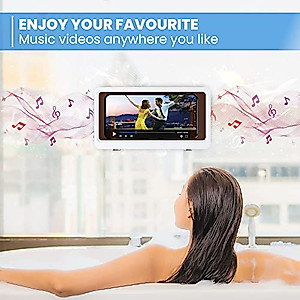 Spread Pixie Dust Shower Phone Holder Waterproof Upgraded Phone Shower Holder Wall Mount Bathroom TV Shower Gadget Shower Accessory Phone Mount iPhone Shower TV (White)