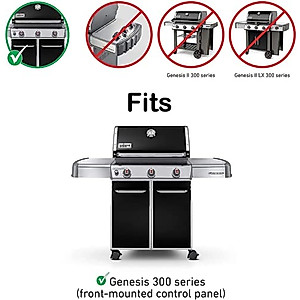 QuliMetal SUS304 Flavor Bars, SUS304 Heat Deflectors and 9MM SUS304 Cooking Grates for Weber Genesis 300 E310 E320 E330 S310 S330 (with Front Control Knobs)