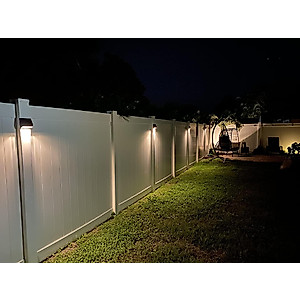 Bridika Solar Fence Lights LED Solar Wall Lights Outdoor IP65 Waterproof 2 Lighting Modes for Backyard Garden Garage and Pathway (Warm and Cool Light, 4 Packs)