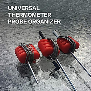 Cappec Pot/Cup Clip for Thermometers - Silicone, Non-Scratch, Hand-Free Cooking, Heat Resistant - Compatible with Most Probe Sizes - Great Gift Idea