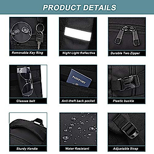 Extra Large Business Travel Backpack, Big Laptop Backpack with USB Charging Port for Men Womens, Anti Theft Water Resistant College Backpack Computer Bag Fits 17.3Inch Laptop Notebook,Blue