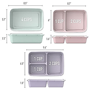 Bentgo® Prep 60-Piece Meal Prep Kit - 1, 2, & 3-Compartment Containers with Custom Fit Lids - Microwaveable, Durable, Reusable, BPA-Free, Freezer & Dishwasher Safe Storage Containers (Floral Pastels)