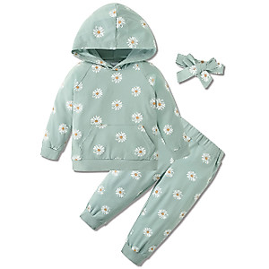 WESIDOM 3T Girl Clothes Fall Cute Toddler Baby Girls Outfits 3 Year Old Winter Sweatsuits for Girls Trendy Sweatshirt Pants Sets Hoodie Sweater