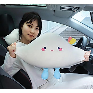 WJIANKPA Car Neck Pillow,Female Car Neck Pillow,Cute Car Headrest,Neck Support Cushion (2 pcs) (Cloud headrests -2pcs)