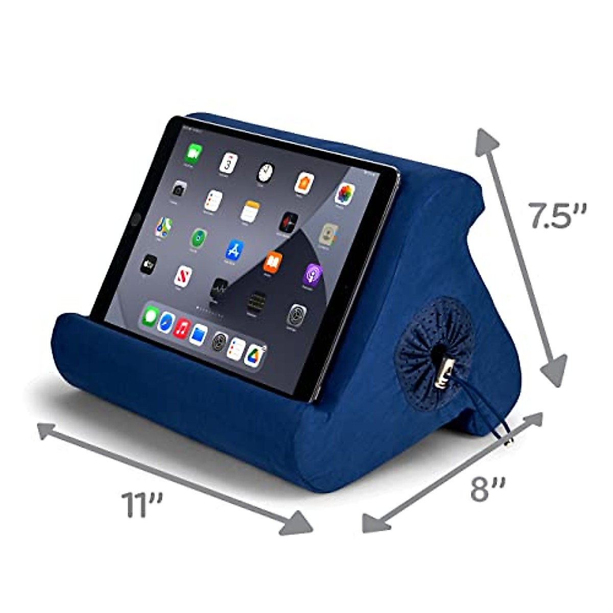 Flippy Tablet Pillow Stand and Tablet Holder for Lap, Desk and Bed, Multi-Angle with Storage