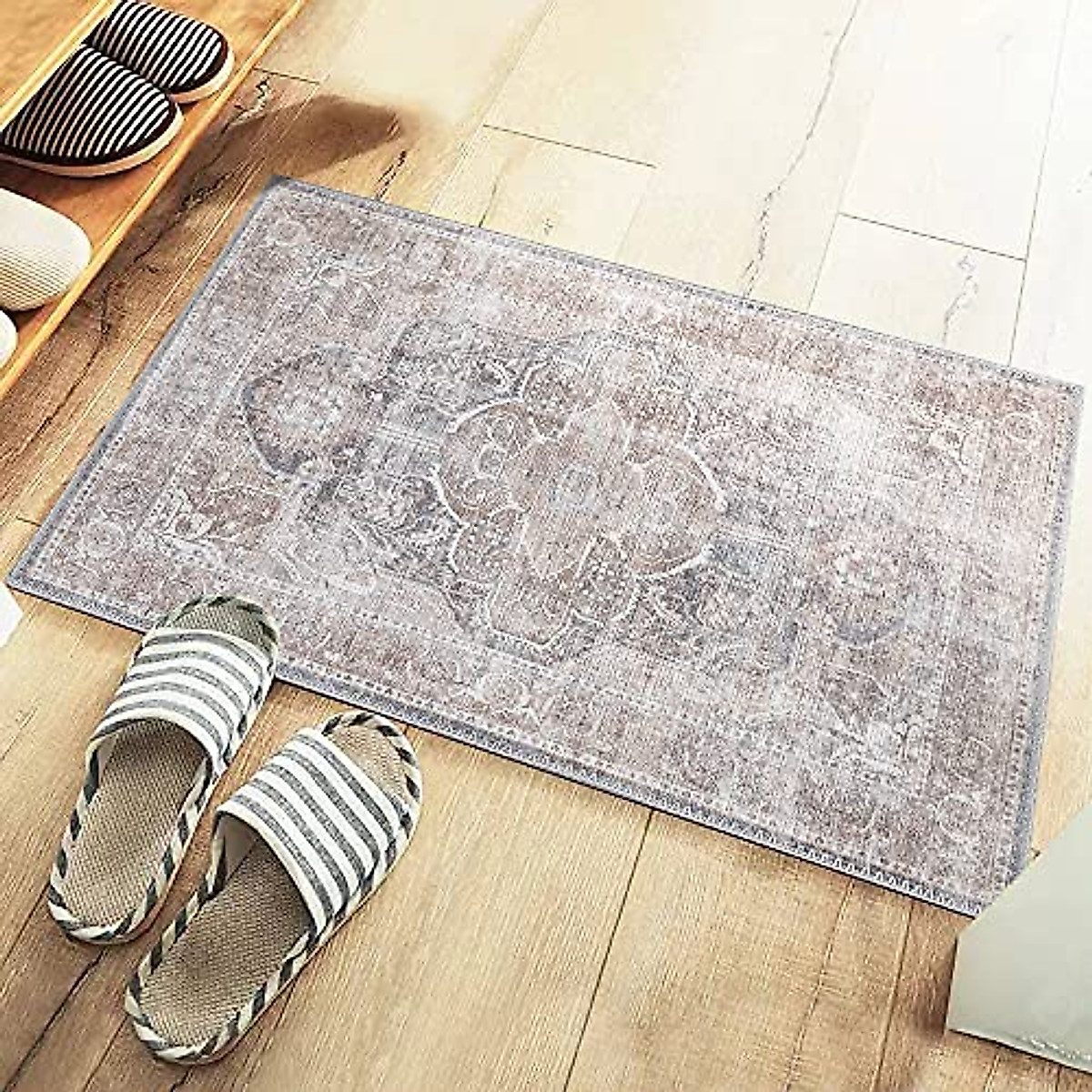 Adiva Rugs Machine Washable and Wipe Clean Area Rug, Living Room Rugs, Bedroom Rug, Water and Dirt Proof Runner Rug, Home Decor (Brown, 2' x 3')