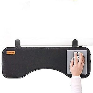 FUZADEL Ergonomic Desk Extender Clamp On Desk Extension Forearm Arm Rest Office Adjustable Mouse and Keyboard Tray Tilted Table Mount Armrest Shelf Stand Computer Elbow Arm Support Pad Under Desk