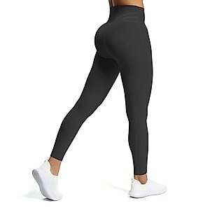 Aoxjox High Waisted Workout Leggings for Women Trinity Yoga Pants 26.5" (Black, Large)