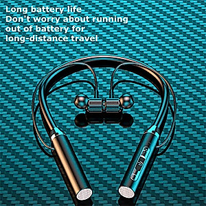 Wireless Earbuds Bluetooth Headphones Neck Hanging Headphones,Wireless Bluetooth-compatible 5.2 Headphones Hanging Neck Stereo Noise Cancelling Universal Sports Headset With Microphone black