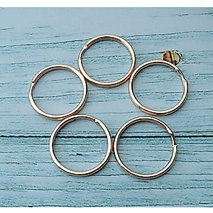Ruwado 5 Pcs Dog Tag Clips with 5 Pcs 3/4 Inch Keychain 5 Pcs 1 Inch Keychain Gold Metal Dog Tag Rings for Pet Kitten Cat Collars ID Holder Harnesses