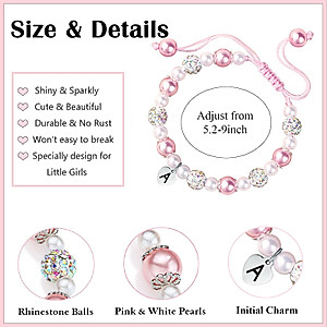 JoycuFF Gifts for Daughter, Unique Letter I Bracelet Gifts for Girls Daughter Birthday Gift 5-7 Year Old Girls Birthday Gifts Ideas Easter Christmas Baptism Valentines Day Gifts for Girls