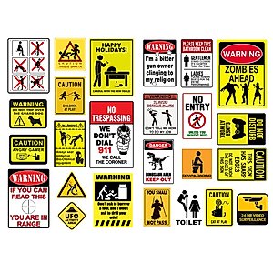 Seasonstorm Funny Warning Sign Text Aesthetic Happy Planner Diary Journal Stationery Scrapbooking Clipping Stickers Travel Art Supplies
