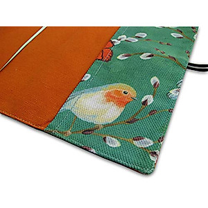 Fabric Book Sleeve Cover, Washable Novel Protector - Bird Design, Padded Book Protector for Adult, Planner Book Case, Hard Books Covers for Paperback 5.5 x 8.2 x 1.6 (Bird)