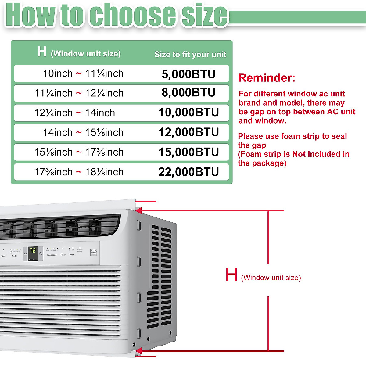 Memrita Window AC Side Panels with Frame Set,Air Conditioner Accordion Filler Curtain Replacement for Window AC Units,Fits Most 8,000 BTU Units,White,2 Pack