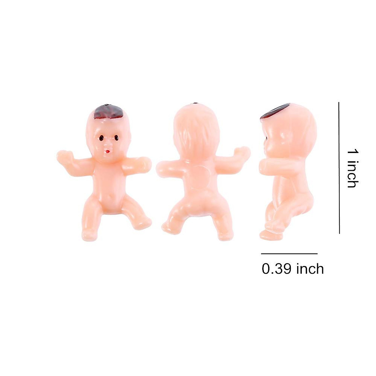 Erewa 50 Pcs 1 Inch Mini Plastic Babies for Ice Cube Game Baby Shower Games Party Favor and Decorations