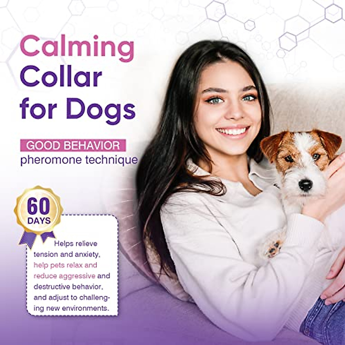 Calming Collar for Dogs 4 Packs Pheromone Collars Appeasing Dog Separation Anxiety Relief Stress 60 Days Calm Pheromones Relax Breakaway Design Adjustable Size Fit Medium Large Small Puppy(25 Inches)