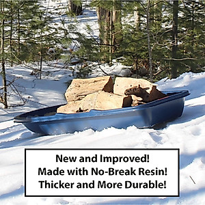 Flexible Flyer Winter Trek Large Pull Sled for Adults. Plastic Toboggan for Snow Sledding, Ice Fishing, Work, Blue, 66 x 20 x 6 inches