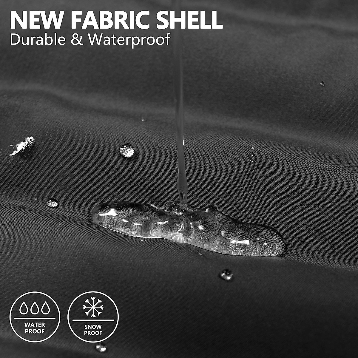 Little Donkey Andy Women's Warm Waterproof Puffer Jacket Hooded Windproof Winter Coat with Recycled Insulation Upgraded Black XS