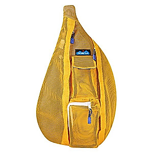 KAVU Beach Rope Bag Mesh Crossbody Sling Backpack - Sunbeam