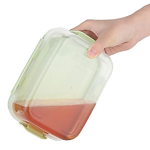 HoleviFO Food Containers Set with Lids Airtight - Plastic Lunch Bento Boxes - Meal Prep Containers, Microwave, Dishwasher, and Freezer Safe (Green)