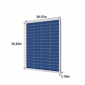 Newpowa 100 Watts 12 Volts Polycrystalline Solar Panel 100W 12V High Efficiency Module RV Marine Boat Off Grid
