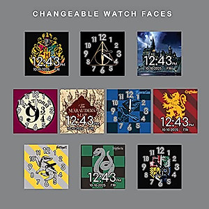 Accutime Kids Harry Potter Educational Learning Touchscreen Black Smart Watch Toy with Black Strap for Girls, Boys, Toddlers - Selfie Cam, Games, Alarm, Calculator, Pedometer (Model: HP4096AZ)