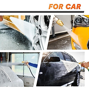 NEOTEC Upgrade 100% Heavy Duty Metal Garden Hose Nozzle，High Pressure Water Hose Nozzle with 4 Spray Patterns Rotating for Outdoor Lawn & Garden Watering, Car & Pet Washing