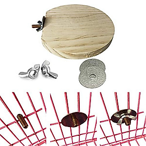 Hamiledyi 5Pcs Hamster Wooden Stand Platform Rat (L/Fan/Circular - Shaped) Activity Springboard Small Animal Natural Cage Corner Accessories for Birds, Parrot, Mouse, Gerbil to Play