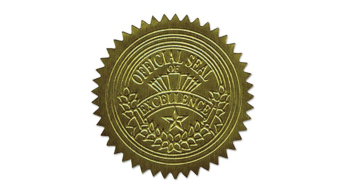 Gold Embossed Seals - 100 Pack for Official Use