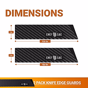 Chef Sac Knife Edge Guards | Universal Knife Cover & Professional Knife Protector | Durable BPA-Free ABS Plastic Knife Guards | Gentle Non-Scratch Felt Lining Chef Knife Sheath (2-Pack - 8.5)