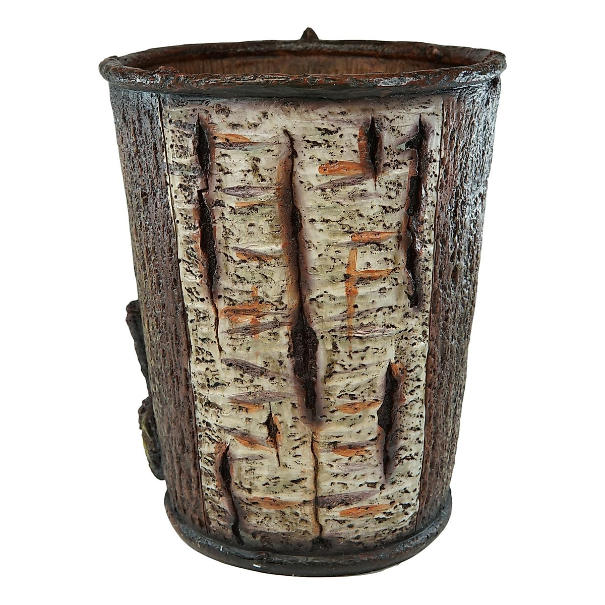 Ebros Gift Rustic Southwestern Inspirational Le Fleur Cross with Birch and Pinecones Bathroom Accessory Resin Sculpture Fleur De Lis Accent (Dry Waste Basket Trash Bin)