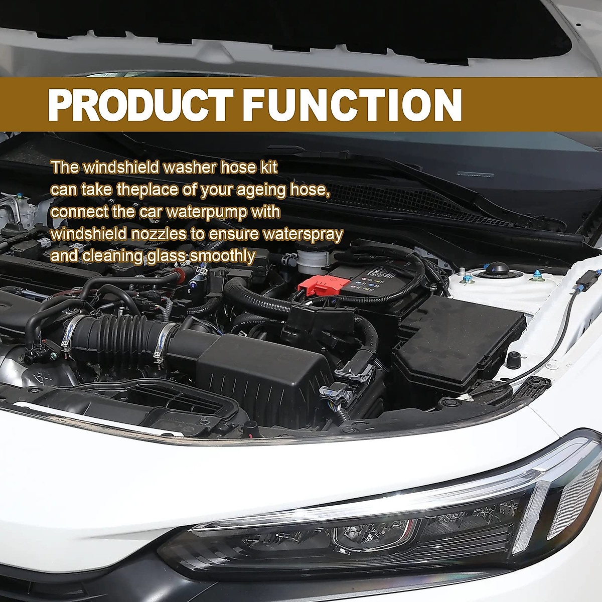 Car Windshield Washer Hose Kit, 4 Meter Washer Fluid Hose with 12PCS Wiper Tube Connectors for Windshield Repair, Windowscreen Soft Tube Jet for Most Car Window Glass Washing.