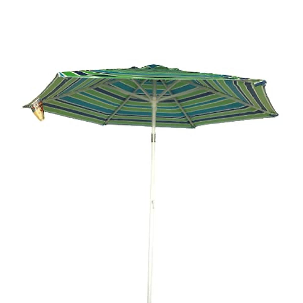 Sunspecs 6.5 feet Outdoor Patio Beach Garden Umbrella with Fat Pole Tilt Matching Carry Bag (GreenBlue stripes)