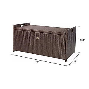 Barton Deck Box w/Seat Cushion 60 Gallon Outdoor Patio Storage Bench Shed Cabinet Container Furniture Pools Yard Tools Porch Backyard