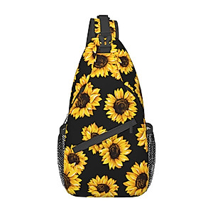 Sunflower Sling Backpack Crossbody Shoulder Bags For Women Men, Sling Bag Travel Hiking Chest Bag Daypack Unisex
