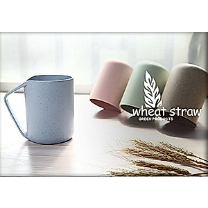 UPSTYLE Retro Eco-friendly Wheat Straw Lightweight Cup Biodegradable Mug Plastic Tumbler for Water, Coffee, Milk,Tea Size 13.5 oz (pack of 4)