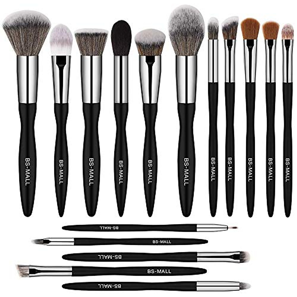 BS-MALL Makeup Brush Set 16 pcs Makeup Brushes Premium Synthetic Bristles Powder Foundation Blush Contour Concealers Lip Eyeshadow Brushes Kit