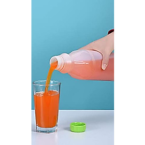 WellieSTR 3PCS Food Grade HDPE Plastic Bottles, 1000ml/35oz Liquid Storage Container Ketchup Salad Jam Juice Oil Refillabel Bottle White with Cap (Clear)