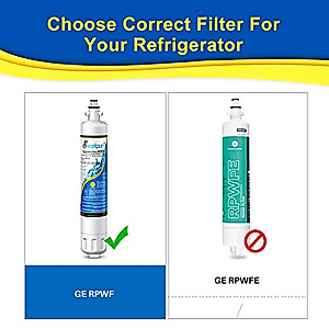 EXCELPURE RPWF Replacement for GE RPWF (Not RPWFE), RWF1063, RWF3600A, WSG-4, DWF-36, R-3600, MPF15350, OPFG3-RF300, Refrigerator Water Filter,3PACK