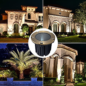 LED Spot Lights Outdoor Landscape Lighting Well Lights 173 - Solid Brass In Ground Light with 7W LED Bulb Security Landscape Lights for Bright Long Lasting Home Garden Patio Pool Area Deck Lighting