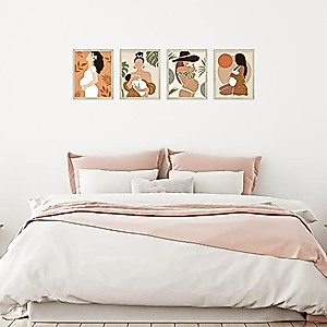 Insire Mom Wall Art Boho Wall Art Boho Office Decor - Set of 4 (8x10) Wall Art For Mom Baby Posters For Pregnant Women Baby Wall Art Minimalist Poster Pregnancy Art, Women Wall Art - Unframed