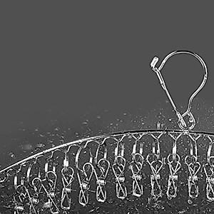 Stainless Steel Clothes Drying Rack, Laundry Clothes Hanger with 20 Clips for Drying Socks,Diapers,Bras,Baby Clothes,Towels,Underwears Set of 3