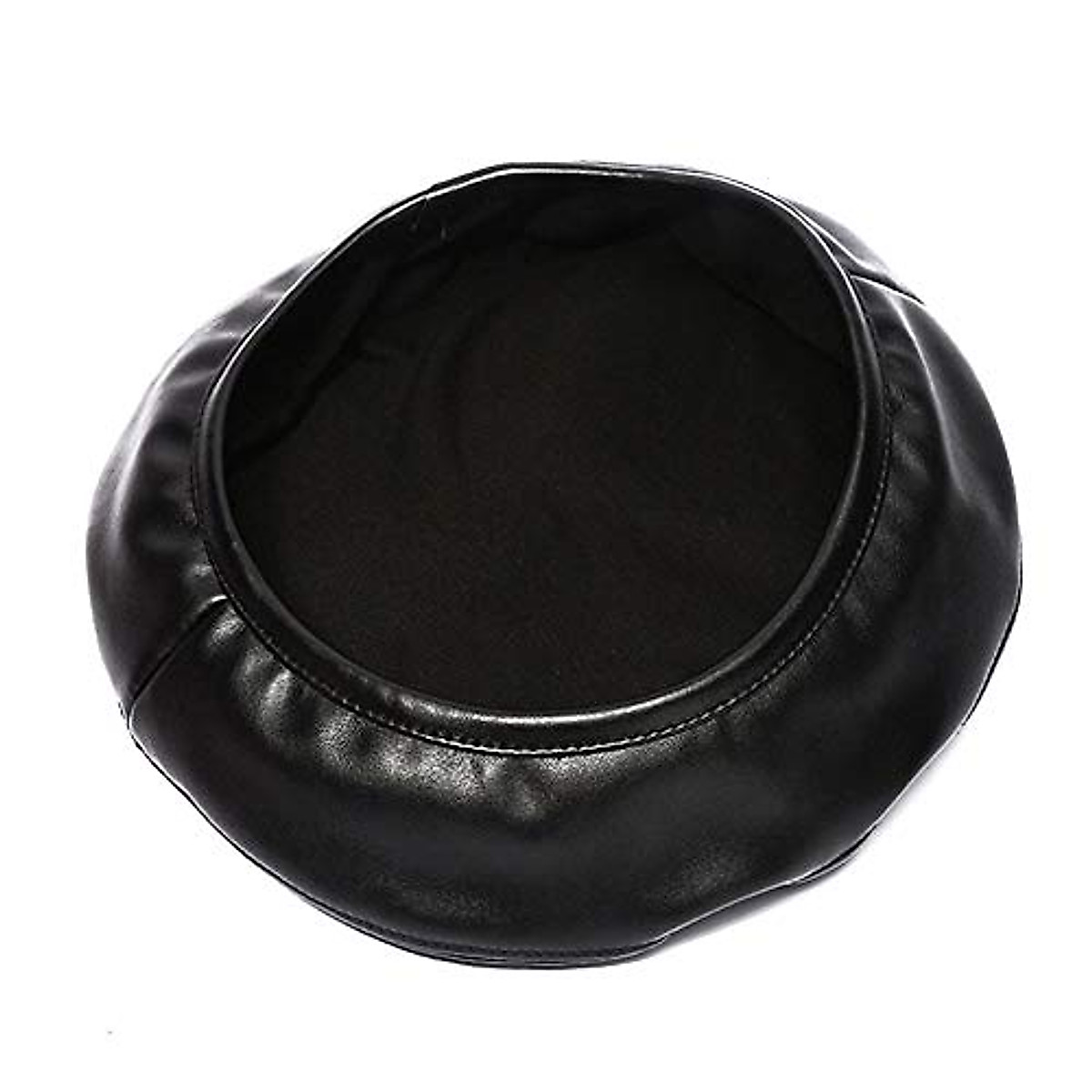 LABANCA Women Solid Faux Leather Beret French Artist Beanie Hat Cap