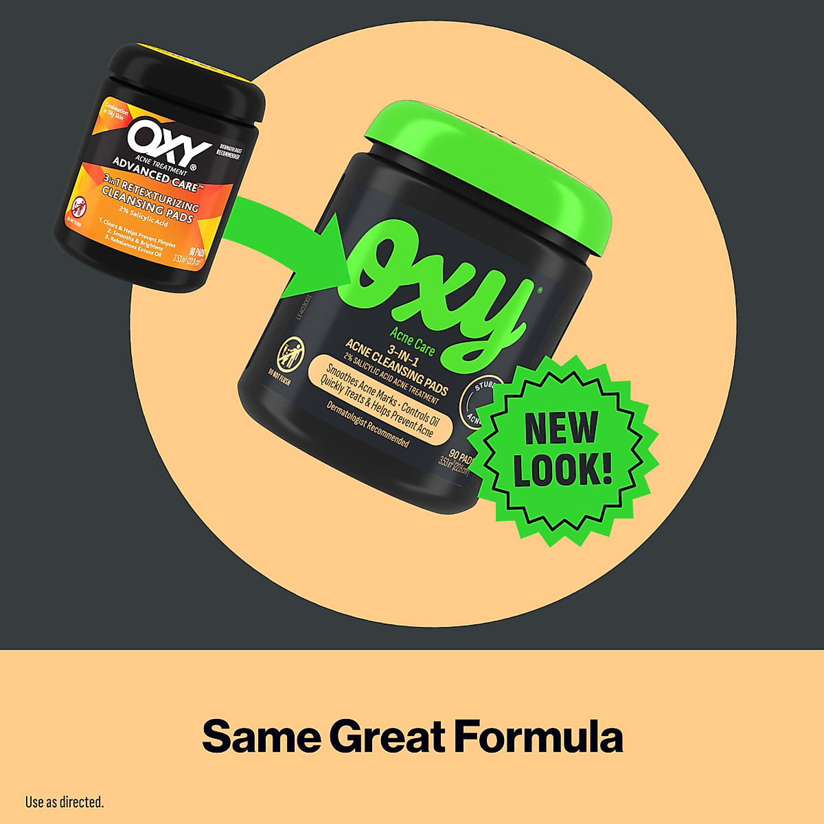 Oxy Maximum Action 3-In-1 Treatment Pads, 90 Count