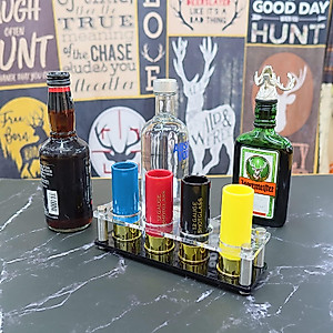 HUNTPAL 12 Gauge Shotgun Shell Shot Glass Set of 4 Multi Color Shot Glasses, Cool Funny Gift Man Cave Decoration for Men Hunter Shooter
